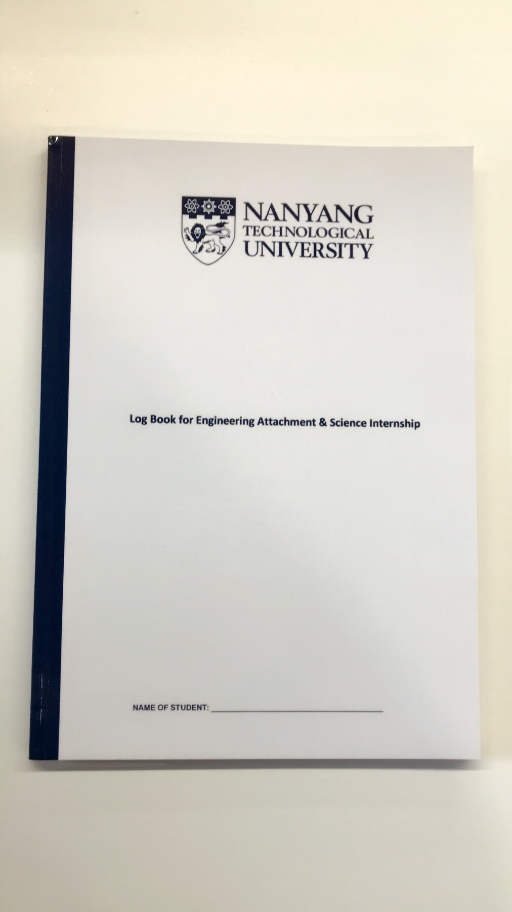 Nanyang Technological University Log Book - Blinks